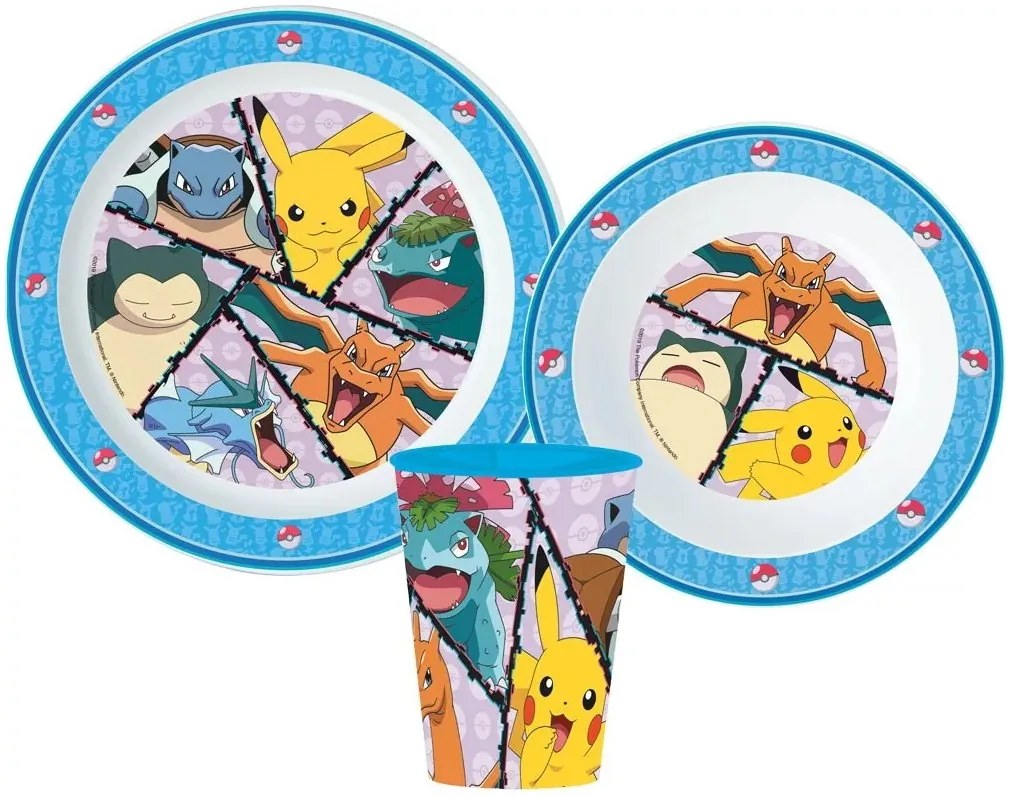 Sada plastového nádobí Pokémoni s kelímkem