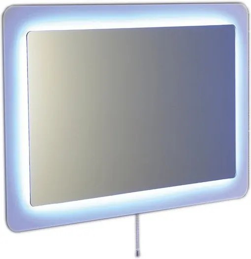 LORDE zrcadlo s přesahem s LED osvětlením 900x600mm, bílá NL602