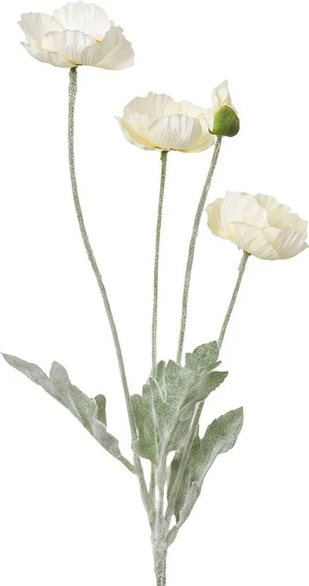 Bílá umělá květina vlčí mák - 60cm