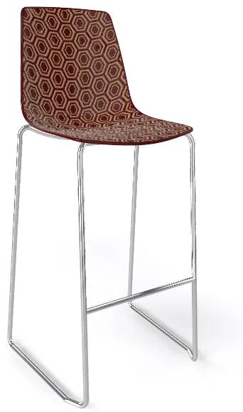 GABER - Barová židle ALHAMBRA ST vysoká, hnědobéžová/chrom