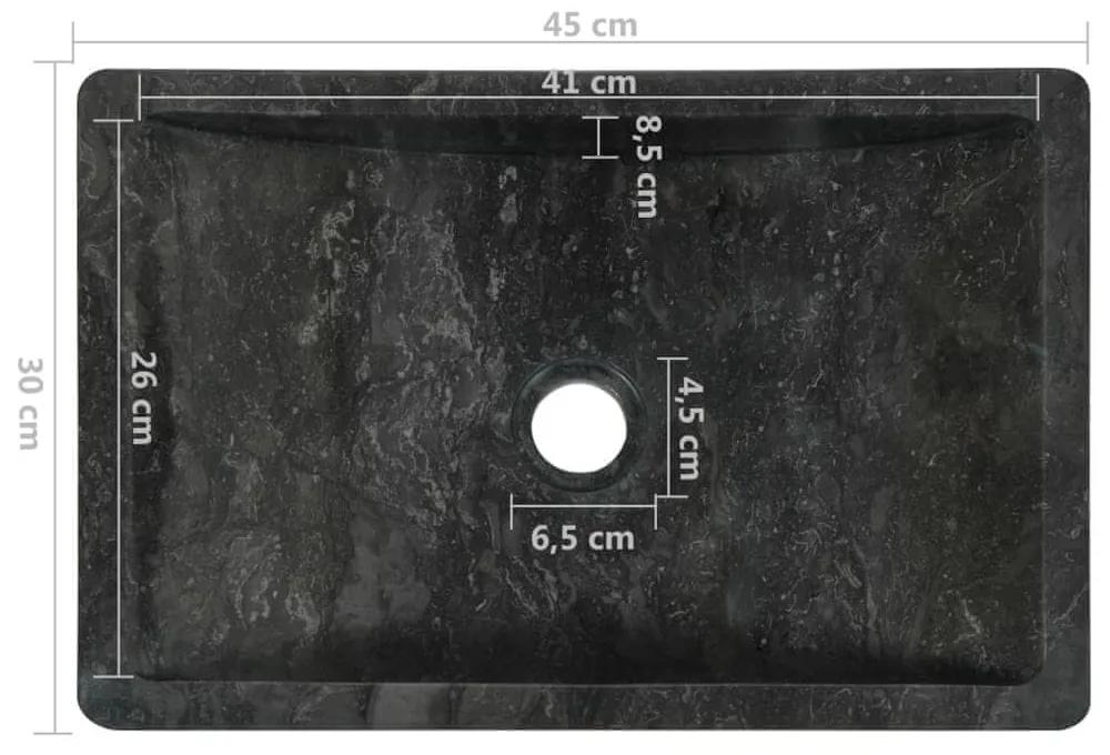 Petromila Koupelnová skříňka masivní teak s umyvadlem mramorové černé
