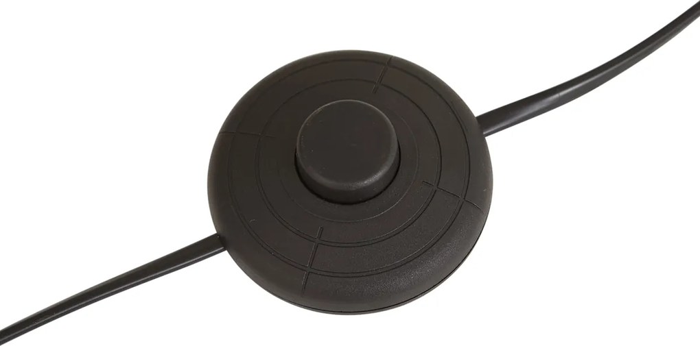 Stojací lampa černá s hnědým stínidlem z papírového provazu 50/50/25 - Simplo