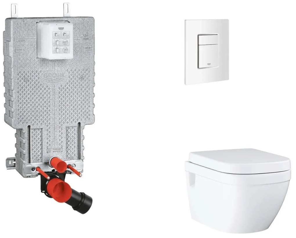 Grohe Uniset - Set předstěnové instalace, klozetu, sedátka SoftClose a tlačítka Skate Cosmopolitan, alpská bílá SANI15BB3109