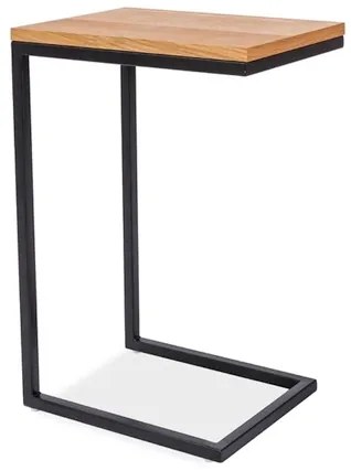 Příruční stolek, černý/dub, LARGO C 30X40