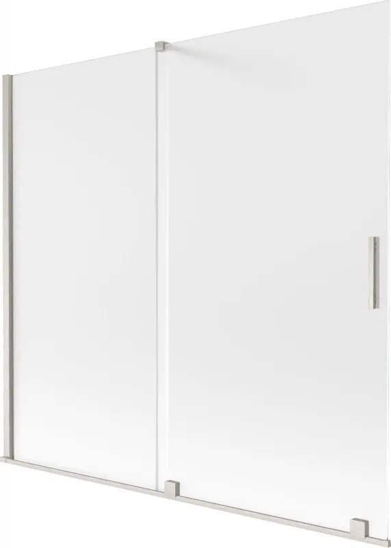 Mexen Velar, 2-křídlová posuvná vanová zástěna 170 x 150 cm, 8mm sklo námraza, broušená ocel, 896-170-000-31-97