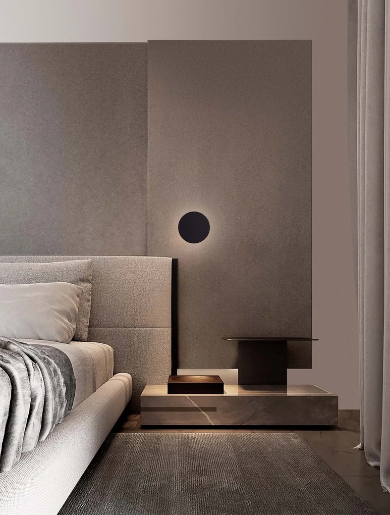 LED černá svítilna na zeď Nano 9W
