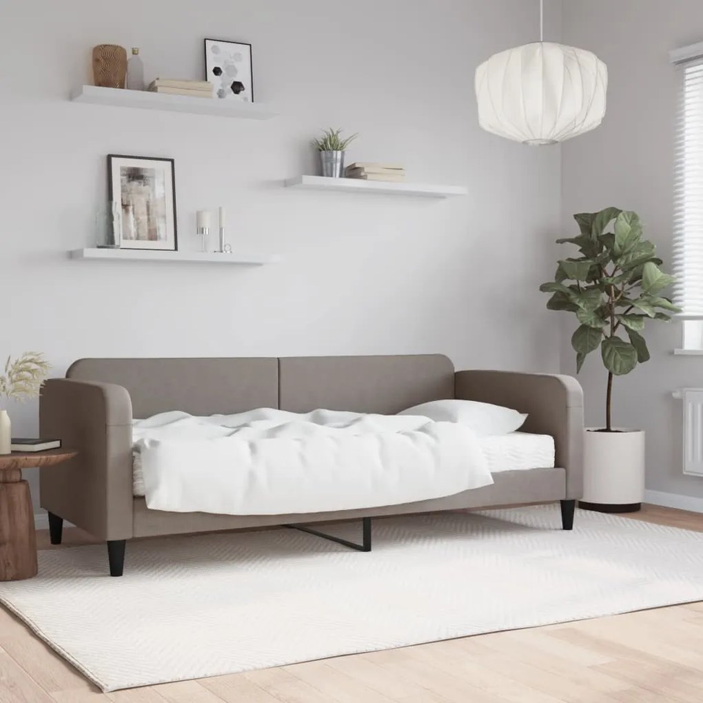 Válenda s matrací taupe 80 x 200 cm textil 3196796