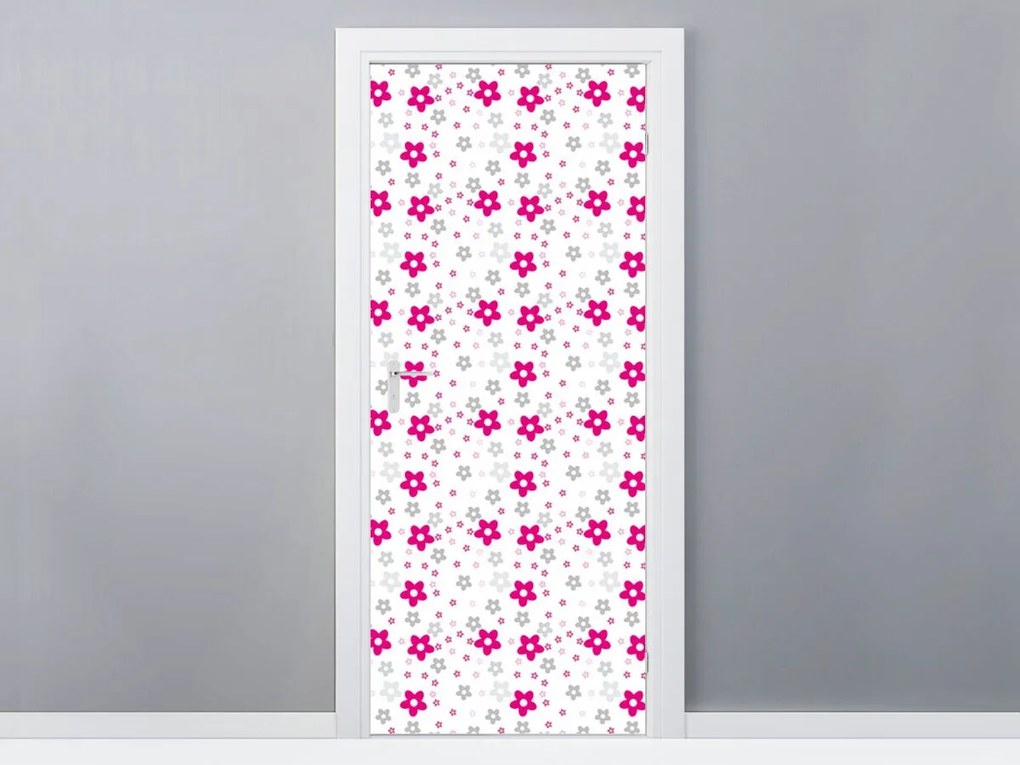Gario Samolepící fólie na dveře Kopa fialových kvítků 95x205cm Velikost: 95 x 205 cm