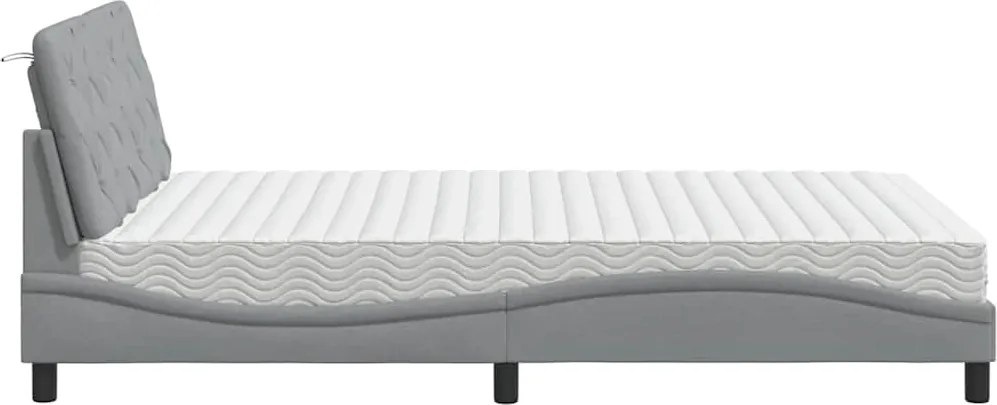 Postel s matrací světle šedá 140 x 190 cm textil 3310734