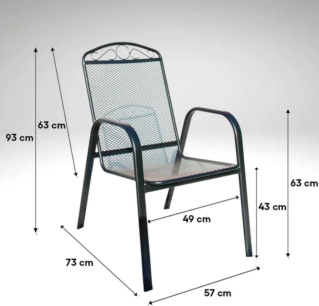 Vikio Zahradní kovové křeslo V120 antracit