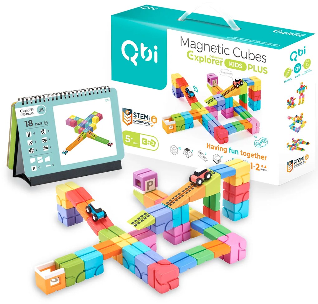 Qbi explorer kids plus pack magnetická stavebnice 43