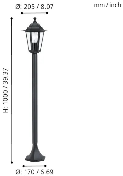 EGLO 22144 - Venkovní lampa LATERNA 4 1xE27/60W/230V
