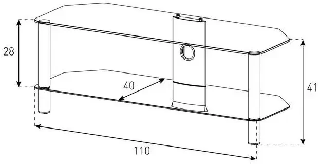 Stolek NEO 2110 (černé sklo + černé alu) | BIANO