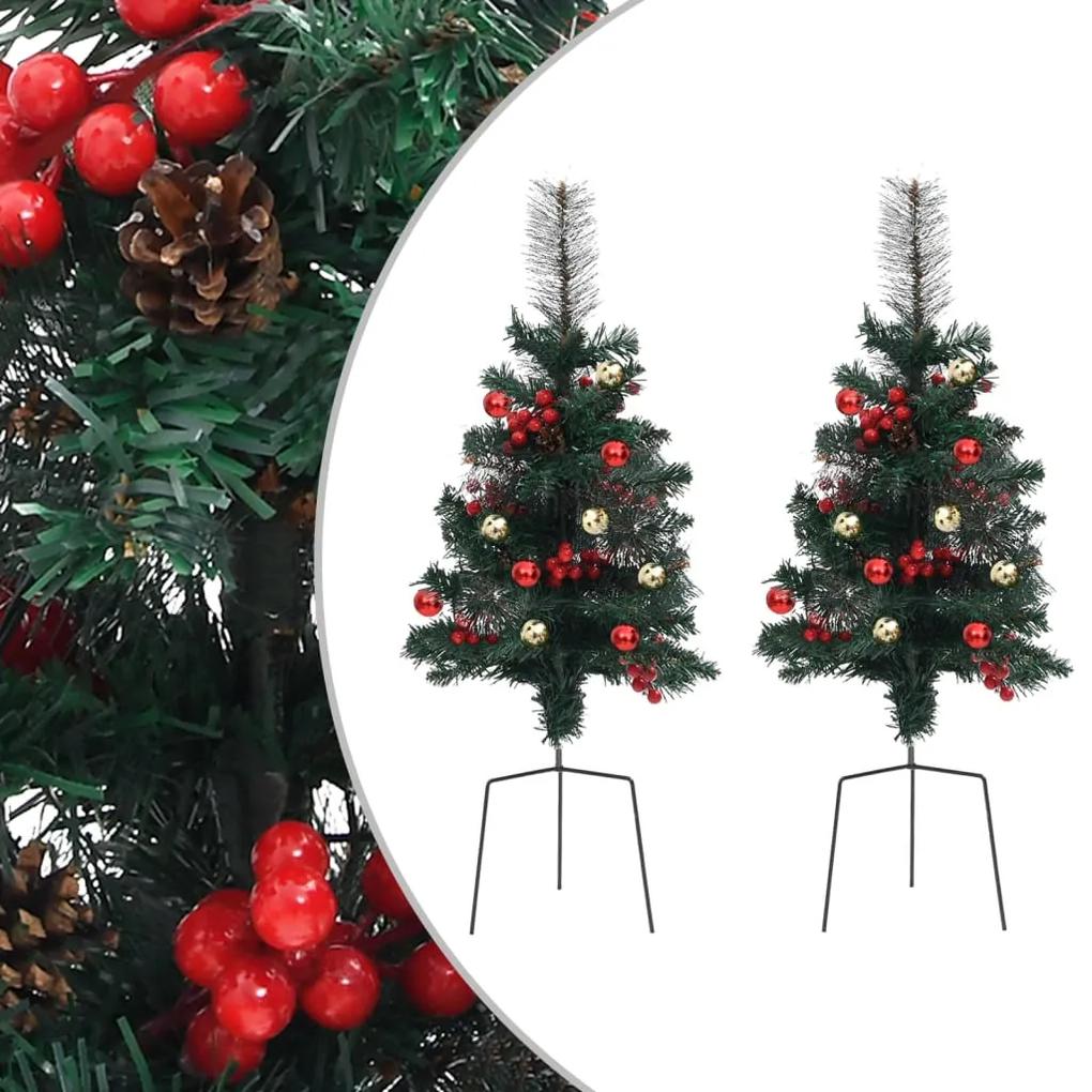 Umělé vánoční stromky na cestu 2 ks 76 cm PVC