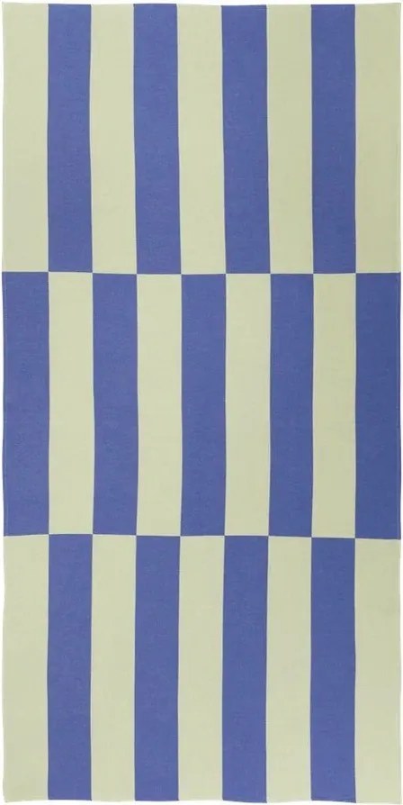 Světle žlutá/modrá bavlněná plážová osuška 100x160 cm Su – noo.ma