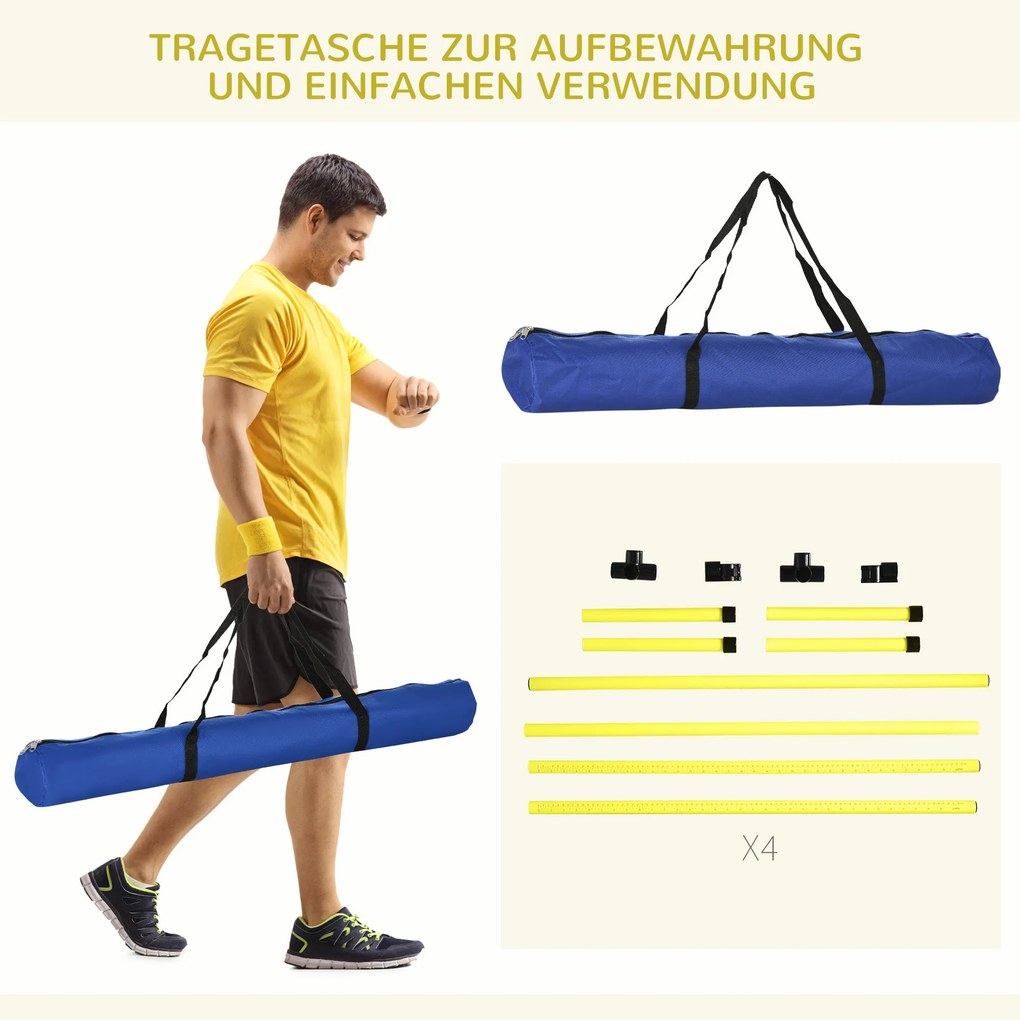 Agility set pro psy PawHut - 4 kusy vybavení pro agility se 4 nastavitelnými překážkami a taškou pro snadné přenášení a koordinaci tréninku