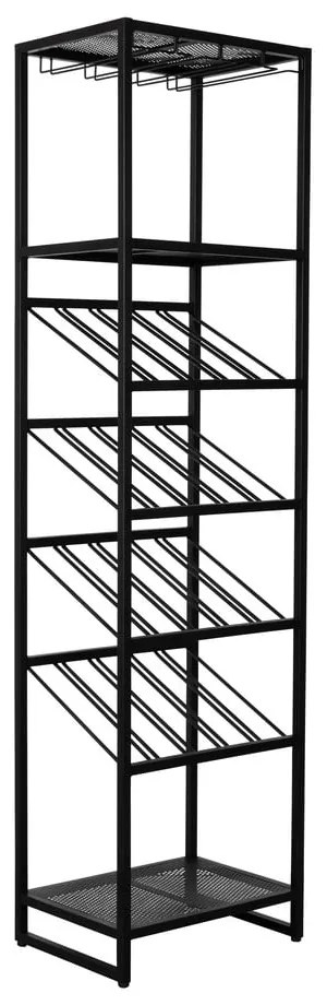 Černá kovová vinotéka na 20 lahví, 48x180 cm Cantor - Zuiver