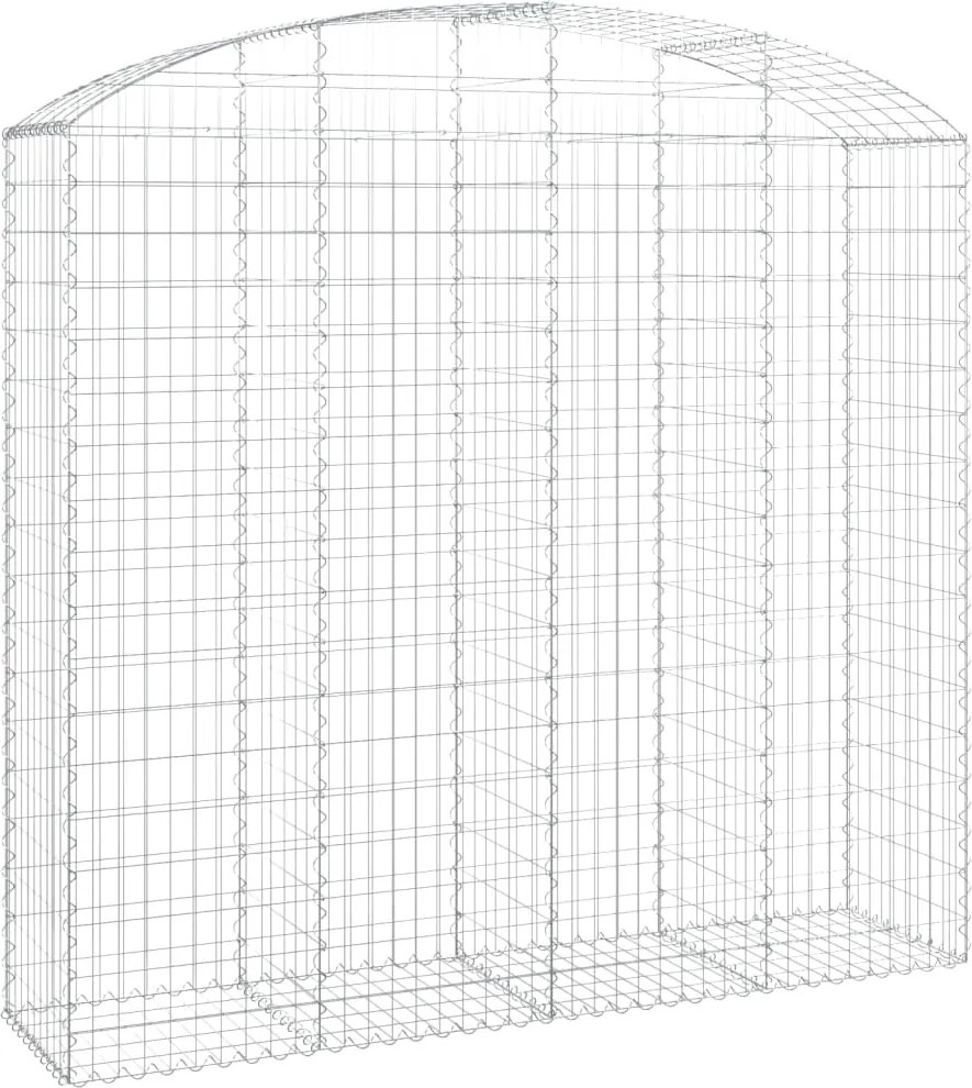 Klenutý gabionový koš 200 x 50 x 180/200 cm pozinkované železo 153479