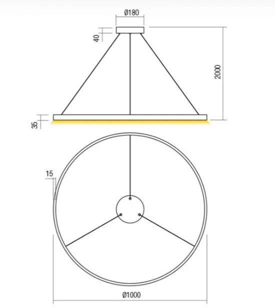 Závěsné led svítidlo Redo Febe Barva: Matt Gold 3000K, Ø - Průměr: 80 cm