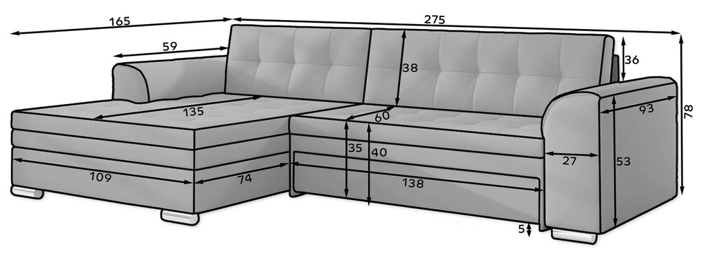 Eltap Rohová sedací souprava Conforti Materiál a barva potahu: Berlin 03, Soft 66 - béžová, Orientace: pravá