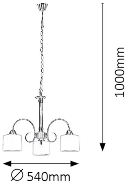 Rabalux 7275 - Lustr EDITH 3xE27/60/230V bronz