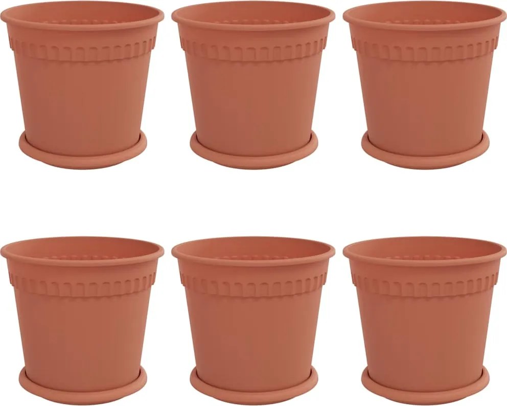 Květináče 6 ks Cihlově červená Plast 3403257