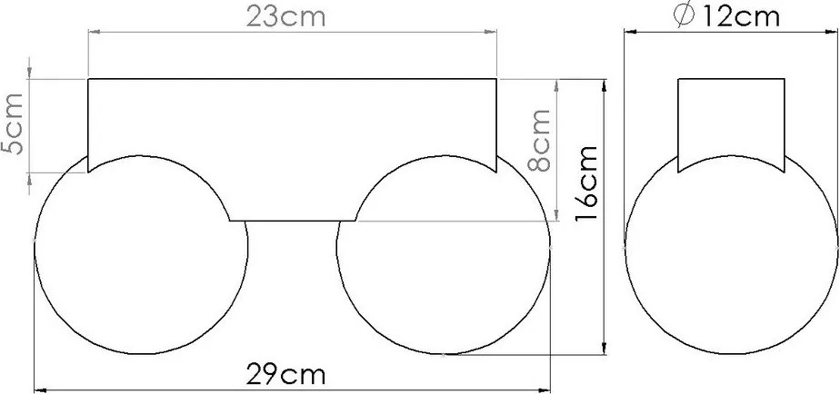 Bílé/v přírodní barvě stropní svítidlo se skleněným stínidlem ø 12 cm Solum – Sollux