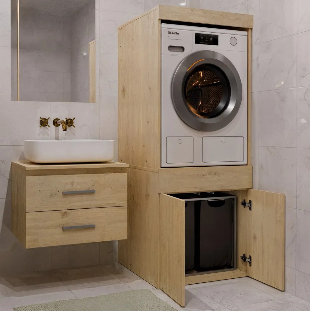 Skříňka na pračku nebo sušičku POLA TWIN 1S dub artisan