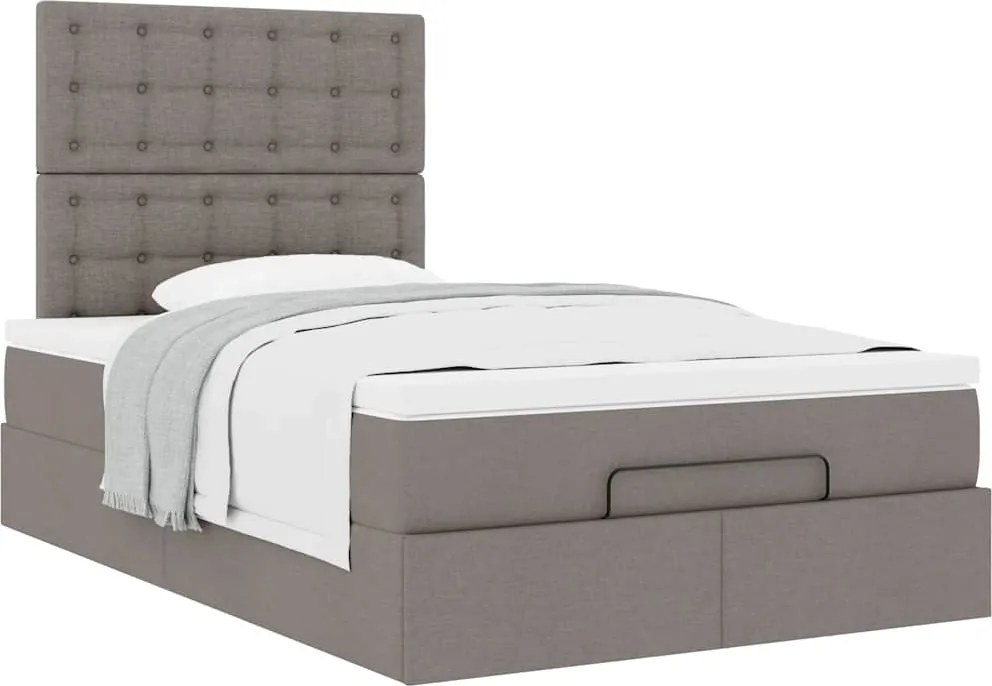 Osmanský rám postele s matrací taupe 120x200cm textil 3313317