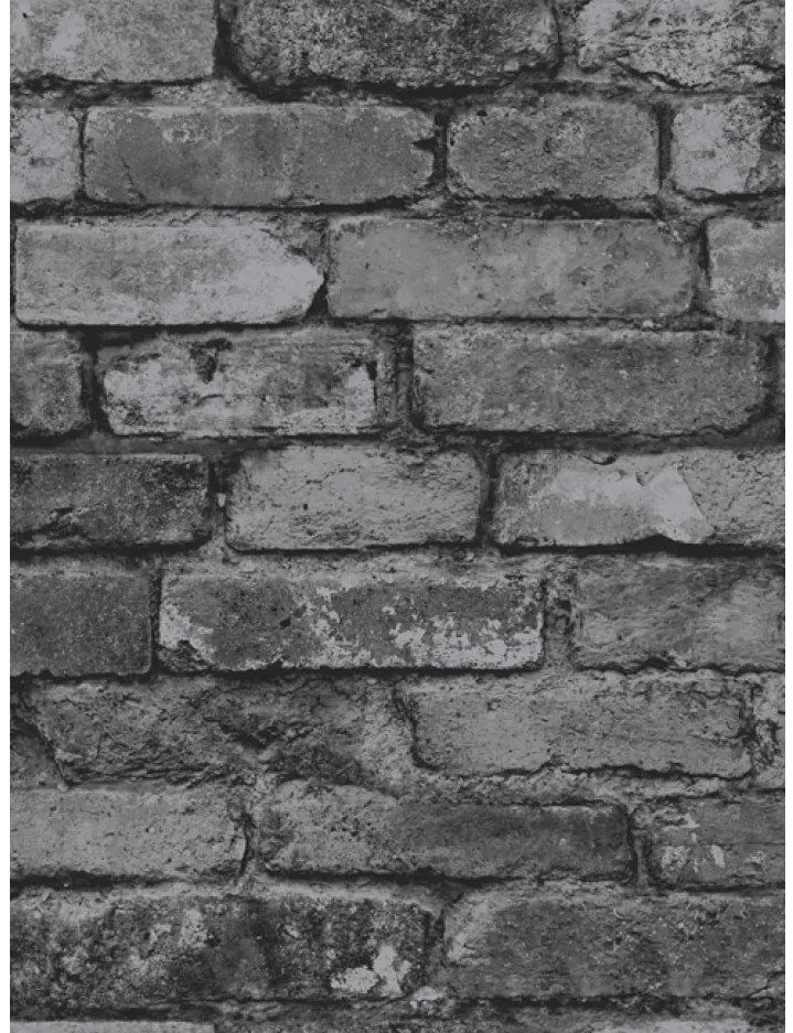 Tapeta Black Grey Brick cihličky antracit 10m