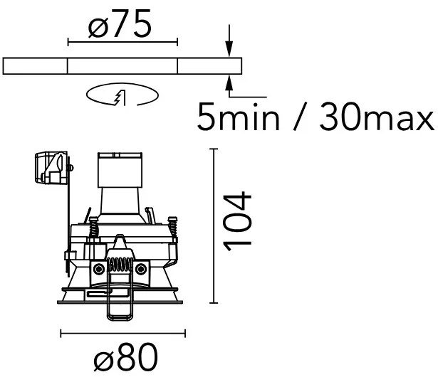 Flos Easy Kap 80 Round Adjustable, černá bodovka, 1x max50W PAR16, prům. 8cm
