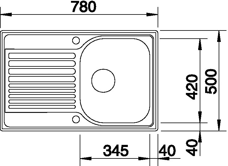 Blanco TIPO 45 S Compact Nerez přírodní lesk oboustranné provedení