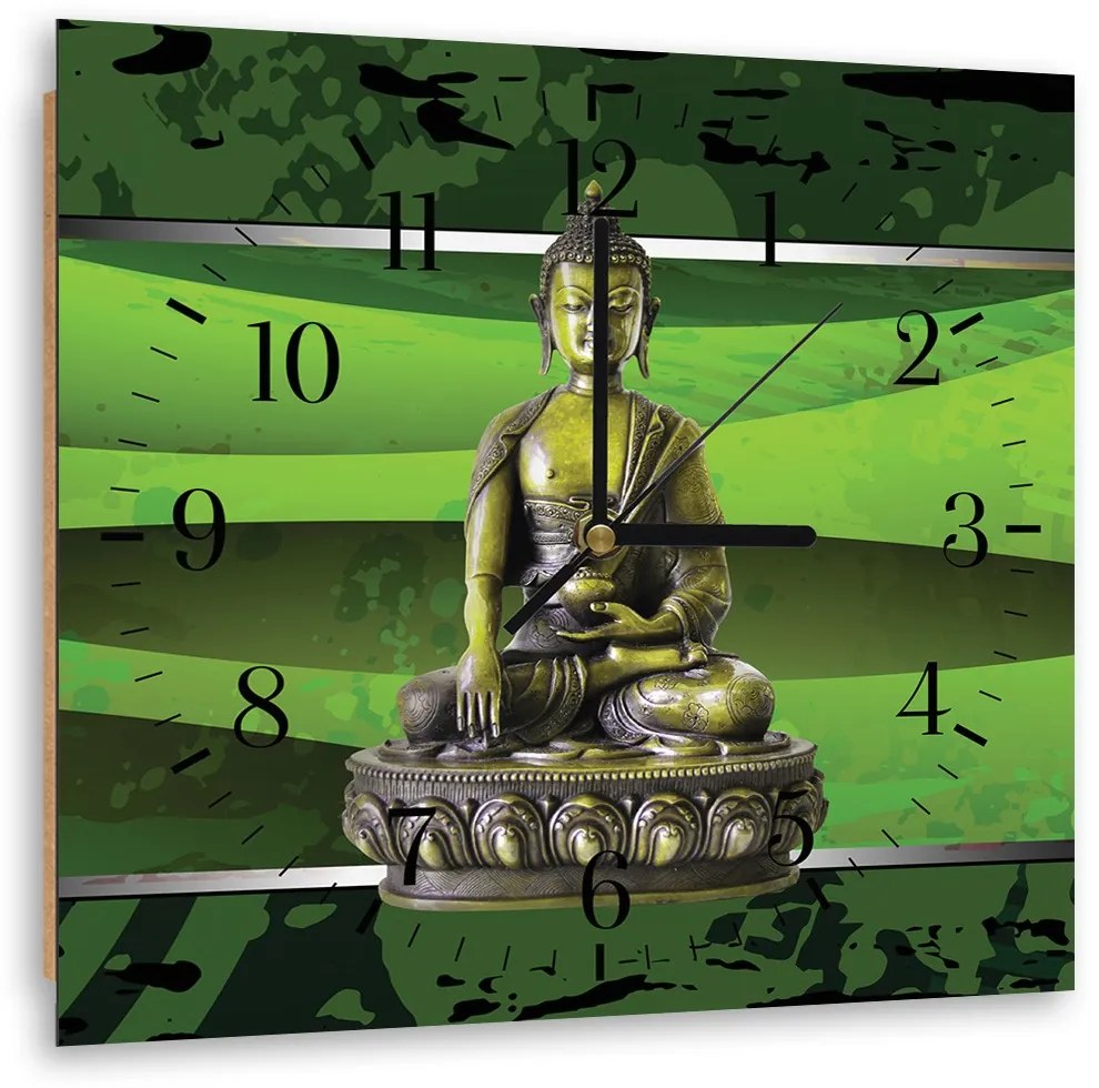 Gario Hodiny na zeď Buddha mezi zelení Rozměry: 80 x 80 cm