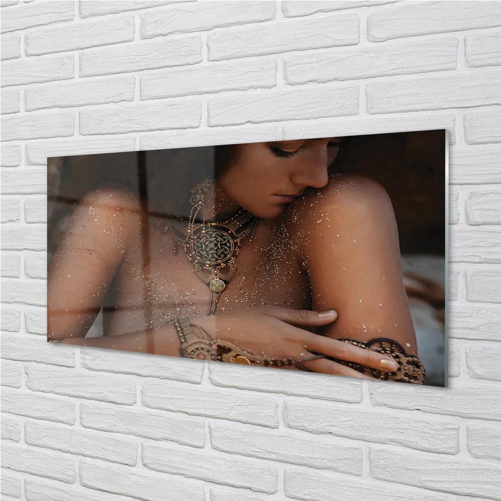 akrylový obraz šperky žena 140x70 cm