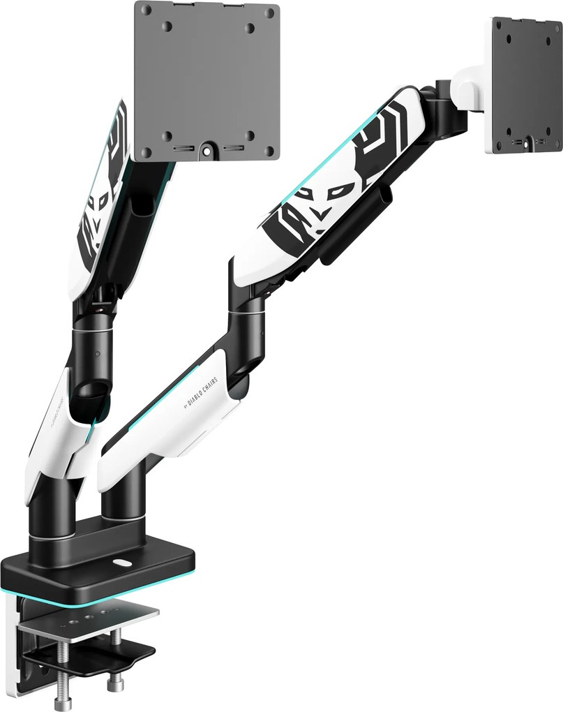 Držák na dva monitory 35" RGB bílo-černý: Diablo X-Arm Dual