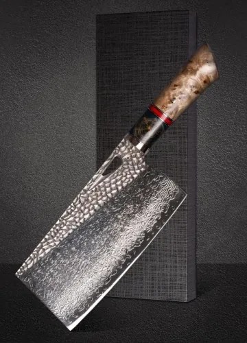 KnifeBoss damaškový nůž Cleaver 7.5" (189 mm) Burl Wood