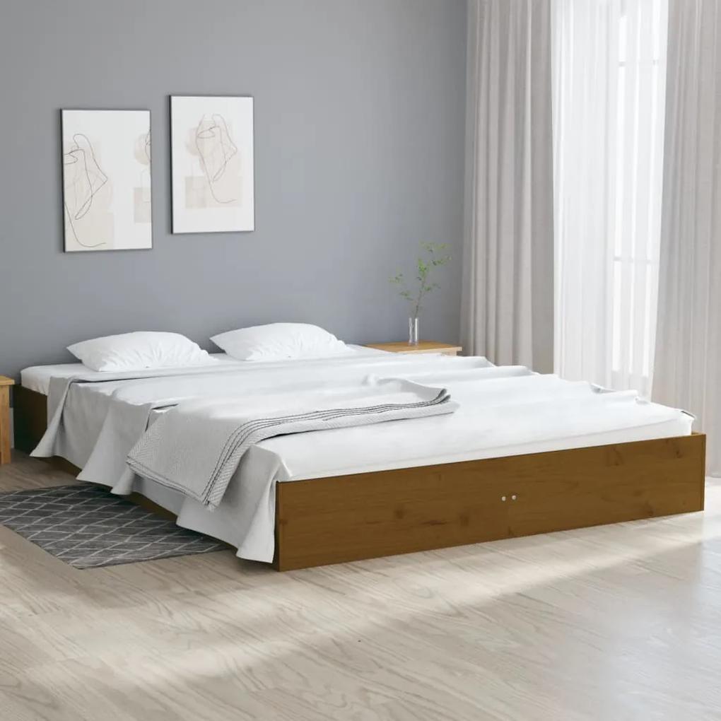 820050 vidaXL Rám postele medově hnědý masivní dřevo 120 x 200 cm