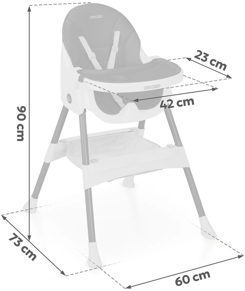 Krmicí židle Ricokids Mani černá - pohodlné a stylové řešení pro krmení dětí