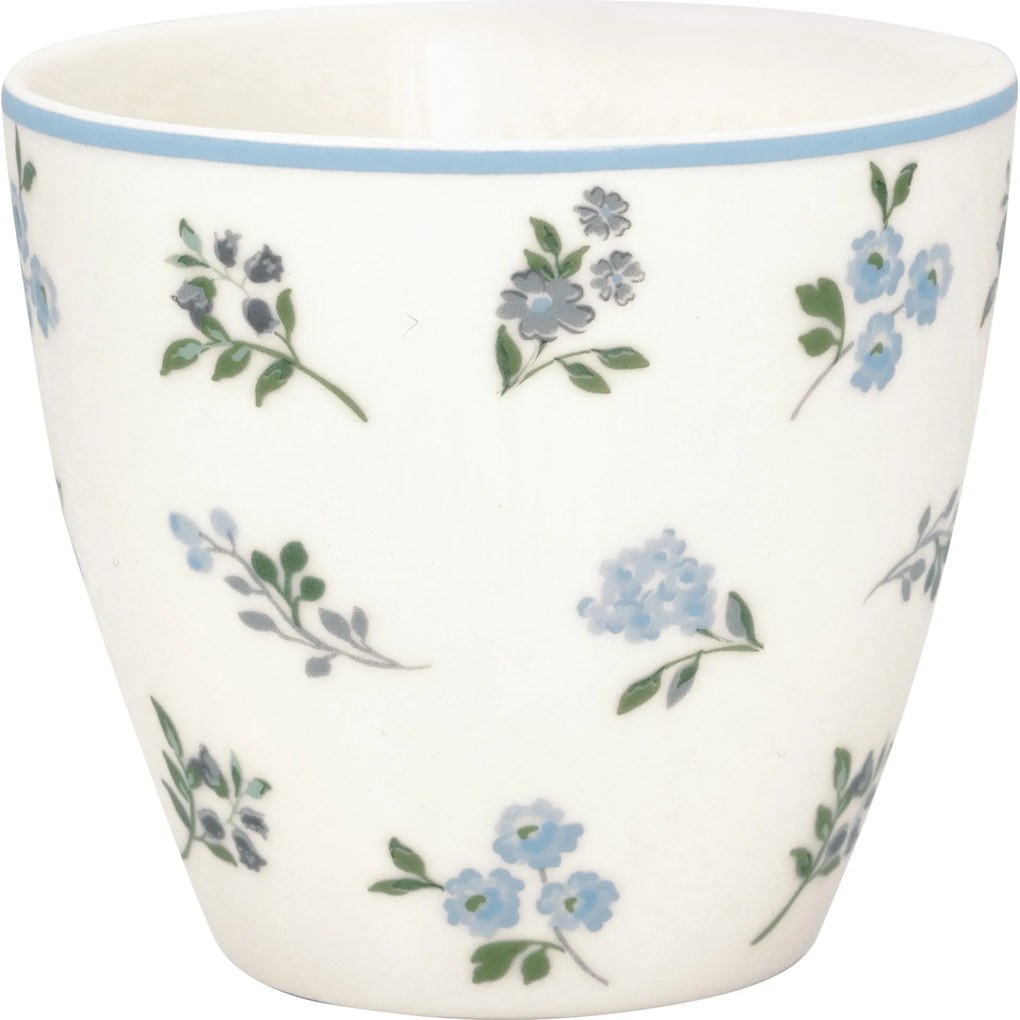 GREEN GATE Latte cup Christina White 300 ml, modrá barva, porcelán 300ml