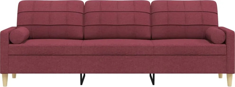 3místná pohovka s polštáři vínová 210 cm textil 3278207
