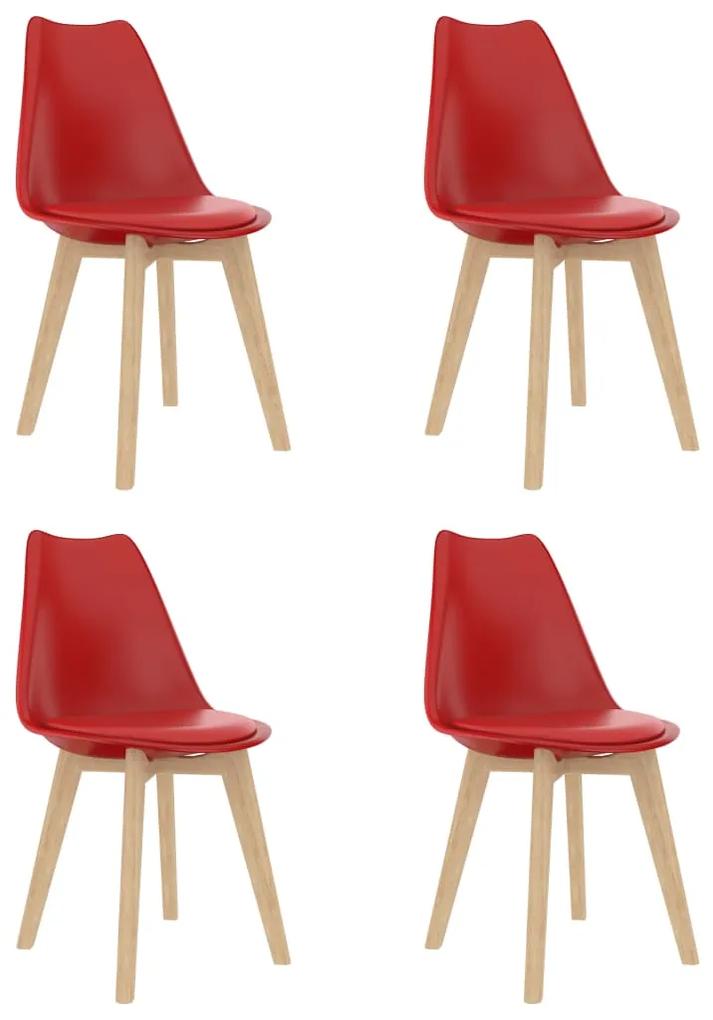 289137 vidaXL Jídelní židle 4 ks červené plast