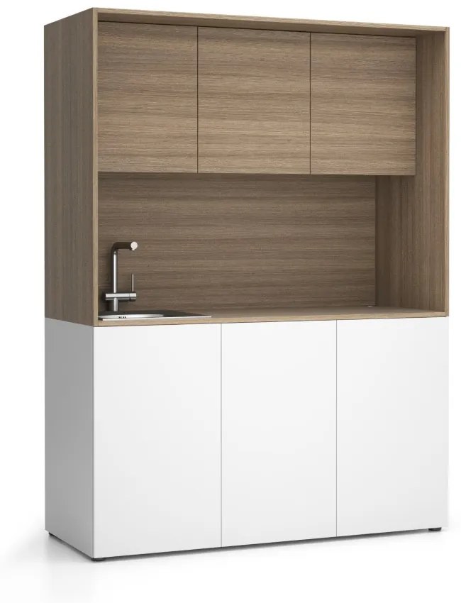 Kuchyňka NIKA se dřezem a baterií 1481 x 600 x 2000 mm, dub přírodní, levé