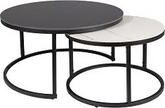 Nábytkáři ORFA FERANTE A - konferenční stolek kulatý=sada 2 kusy, keramika efekt Mramor/ černá/bílá- noha černá (FERRANTEACBC=1 BALÍK) (S) (K150) NOVINKA