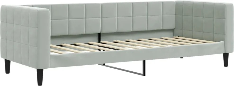 Válenda s přistýlkou světle šedá 80 x 200 cm samet 3196684