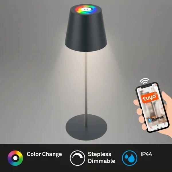 Briloner 7559015-LED RGB St stolní lampa COLORIS 3,5W/5V IP44 2000mAh Wi-Fi Tuya