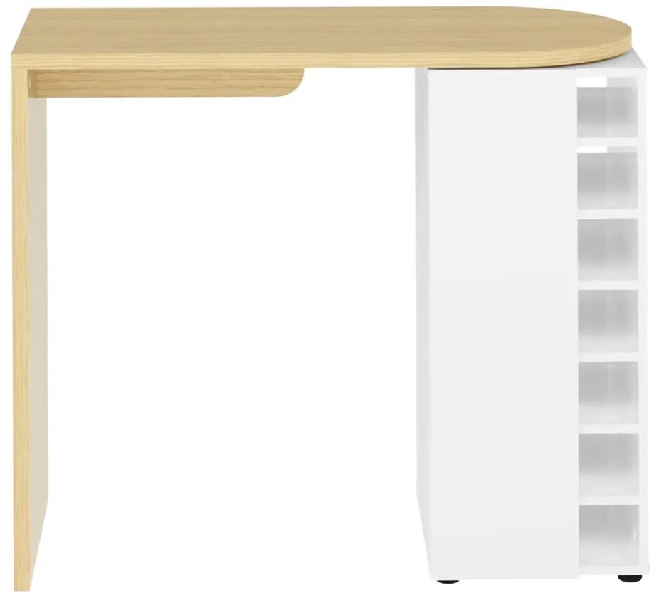 OnaDnes -20% Bílý dubový barový stůl TEMAHOME Roll 110 x 50 cm