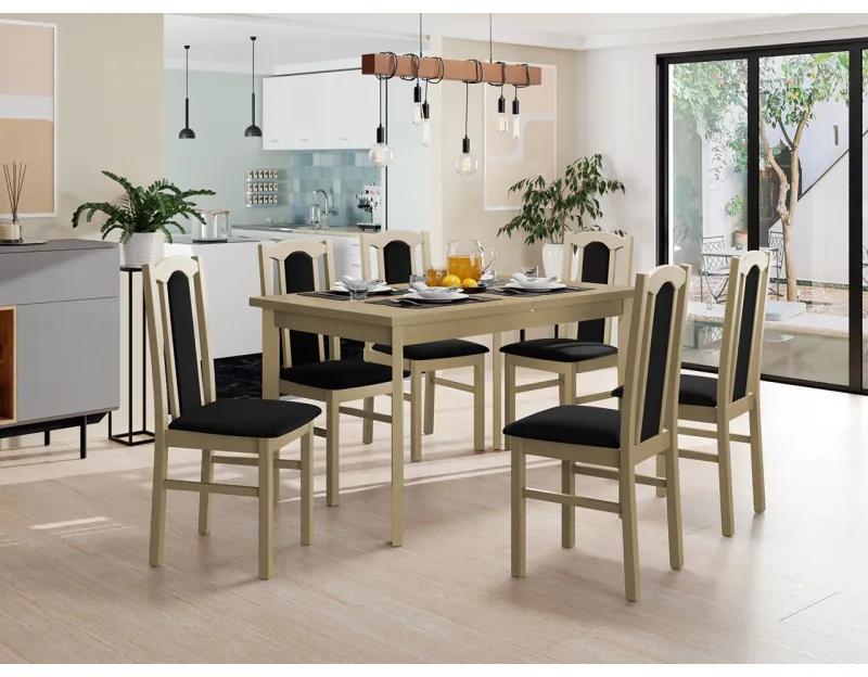 Rozkládací jídelní stůl se 6 židlemi AL08, Barva dřeva: ořech-L, Potah: Zetta 297