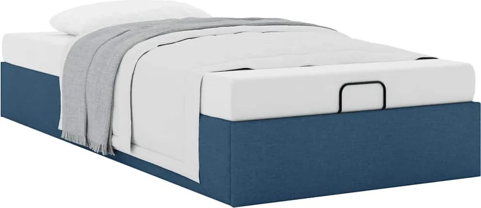 Osmanský rám postele bez matrací modrá 80x200 cm textil 3310839