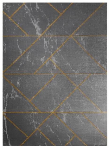 Dywany Łuszczów Kusový koberec Emerald geometric 1012 grey and gold - 180x270 cm