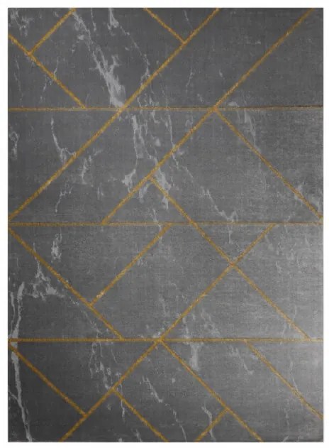 Dywany Łuszczów, Kusový koberec Emerald geometric 1012 grey and gold, 180x270, šedá, chodba / předsíň